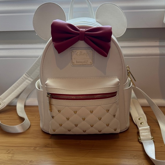 Loungefly | Bags | Disney Loungefly White With Red Bow And Accents ...